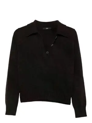 SAPIO Polo-collar Sweater - Brown