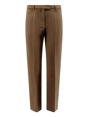 Max Mara Viscose And Cotton Trousers - Brown