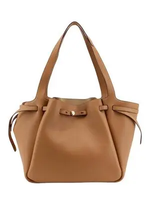 Tory Burch Romy Pebbled Leather Tote - Brown
