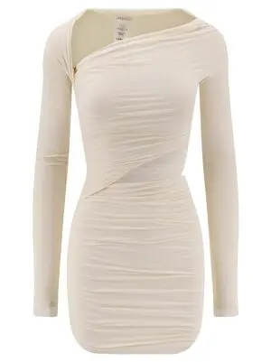 AMAZUIN Pat Stretch Mini Dress - White