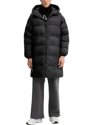 EA7 Logo Patch Padded Coat - Black