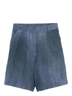 MERCI Belt Loops Denim Shorts - Blue