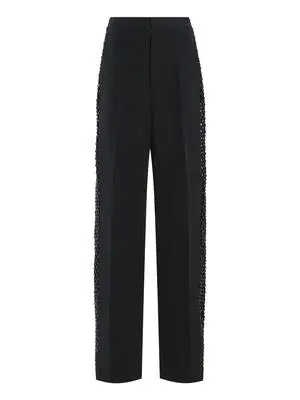 DIOTIMA Crystal-embellished Wool Wide-leg Pants - Black