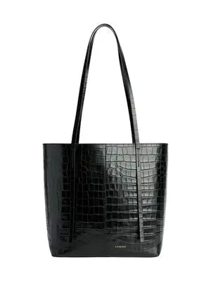 BY MALENE BIRGER Abilso Croco Leather Tote - Black