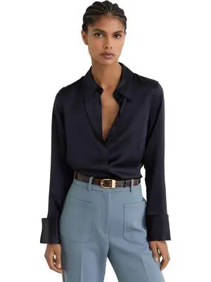 REISS Ameira Silk-Satin Shirt