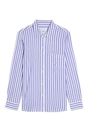Rails Wren Striped Rayon Shirt Blue And White
