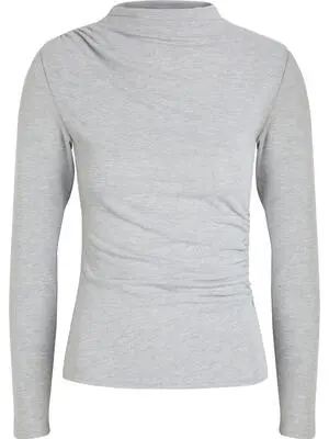 Rails Joelle Ruched Knit Top - Light Grey