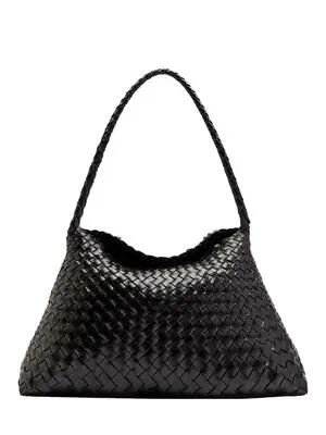 Dragon Diffusion Santa Maria Woven Leather Shoulder Bag - Black