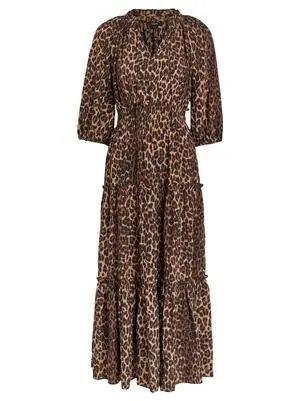 Rails Printed Woven Midi Dress - Leopard