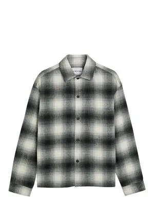 MKI MIYUKI ZOKU Check Box Checked Flannel Overshirt - Off White