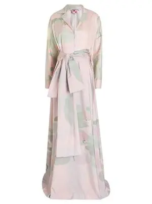 Bernadette Beatrice Printed Maxi Shirt Dress - Pink