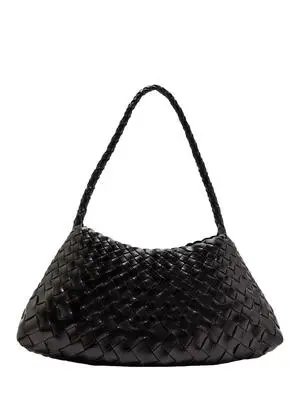 Dragon Diffusion Rosanna Woven Leather Shoulder Bag - Black