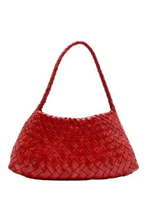 Dragon Diffusion Rosanna Woven Leather Shoulder Bag - Red
