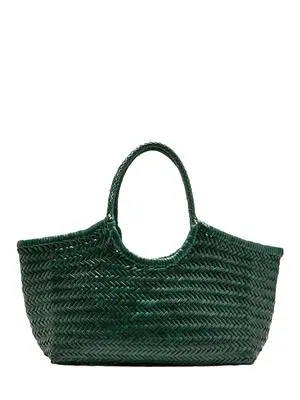 Dragon Diffusion Nantucket Big Woven Leather Tote Bag - Green
