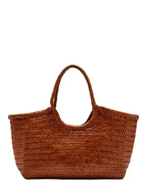 Dragon Diffusion Nantucket Big Woven Leather Tote Bag - Tan