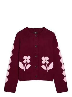 Rails Mavie Embroidered Knit Cardigan - Red