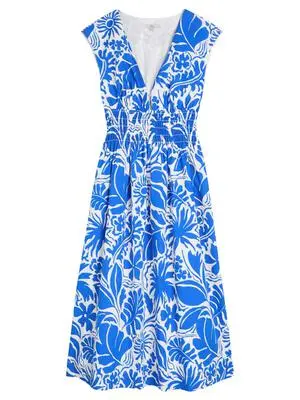 Rails Printed Cotton-blend Roxanne Midi Dress - Blue