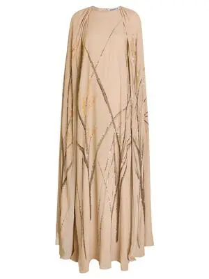 Bernadette Minnie Cape-effect Crepe Maxi Dress - Beige