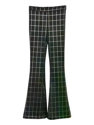 Cynthia Rowley Checked Flared Trousers - Black