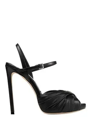 JIMMY CHOO 120mm Leather Sandals - Black