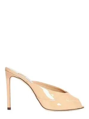 JIMMY CHOO 100mm Brigitte Mule Heeled Sandals - Neutrals