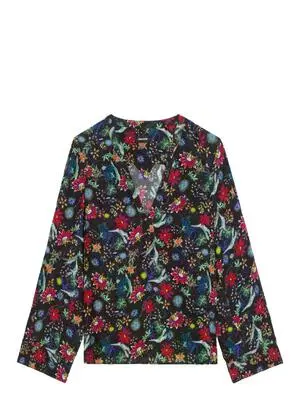 Zadig&Voltaire Torny V-neck Floral Blouse - Black