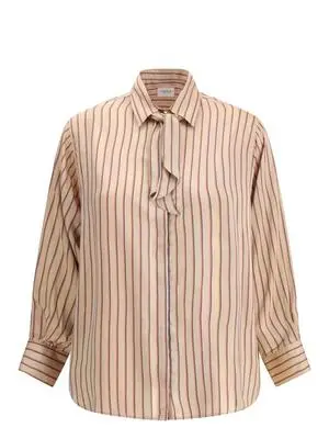 CRUNA Tie-fastening Striped Shirt - Pink