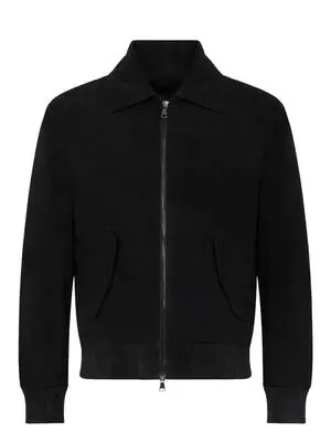FRANZESE COLLECTION Leather Zip Jacket - Black