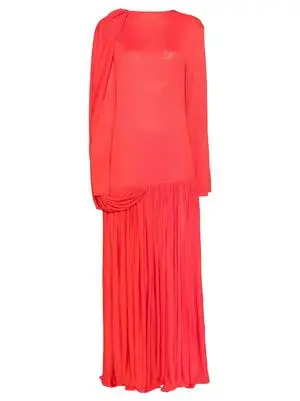 Calvin Klein Sara Draped Pleated Gown - Red