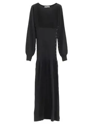 Paloma Wool Button-detail Long-sleeve Dress - Black