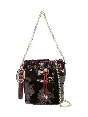 LA CARRIE Night Edition Sequined Bucket Bag - Red