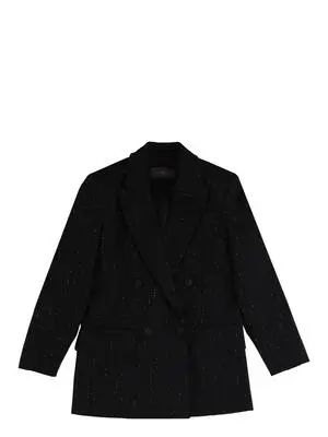Max Mara Rhinestone-embellished Double-breasted Jacket - Black