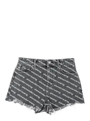 Alexander Wang Logo Denim Shorts - Grey