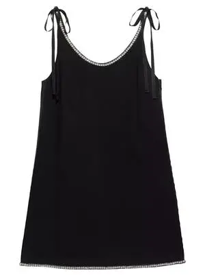 Prada Beaded Tie-strap Mini Dress - Black