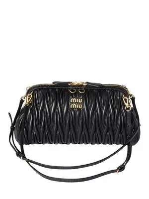 Miu Miu Matelassé Nappa Leather Clutch Black