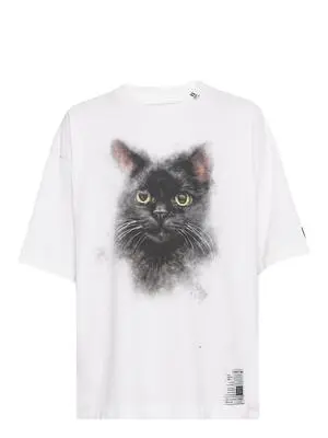 Mihara Yasuhiro Cat Printed Tee - White