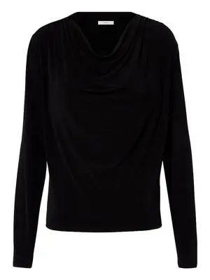 Vince Draped Jersey Top - Black