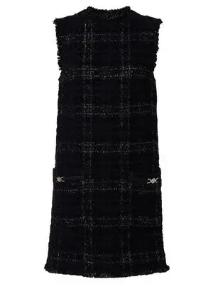 Versace Medusa '95 Cotton-blend Tweed Minidress - Black