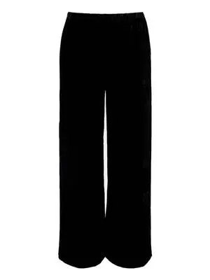 Asceno Austin Velvet Wide-leg Pants - Black