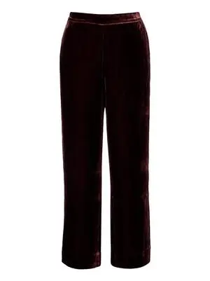 Asceno Velvet Pajama Pants - Burgundy