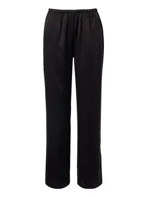 Asceno Loreto Silk Charmeuse Wide-leg Pants - Black