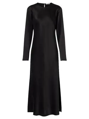 Asceno Salina Silk Charmeuse Maxi Dress - Black