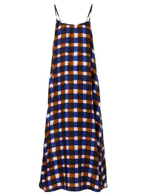Asceno Napoli Checked Maxi Dress - Multicoloured