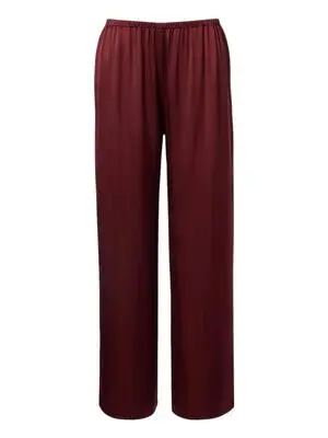 Asceno Austin Wide-leg Silk Satin Pants - Burgundy
