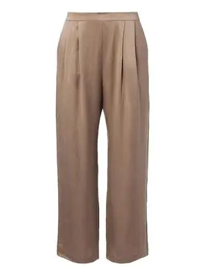 Asceno Isola Silk Charmeuse Wide-leg Pants - Grey