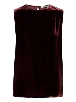 Asceno Trento Velvet Tank Top - Burgundy