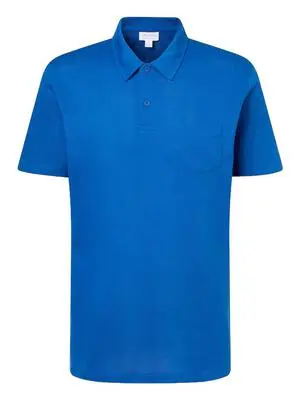 Sunspel Riviera Cotton Polo Shirt - Blue