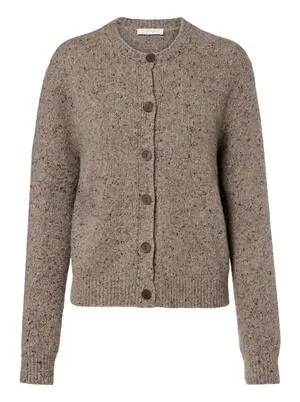 THE ROW Mauino Cashmere Tweed Cardigan - Brown