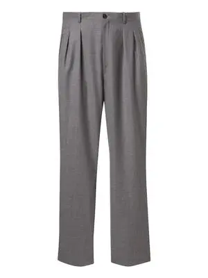 THE ROW Corley Virgin Wool Straight Pants - Grey