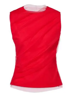 Dorothee Schumacher Draped Tulle Top - Red
